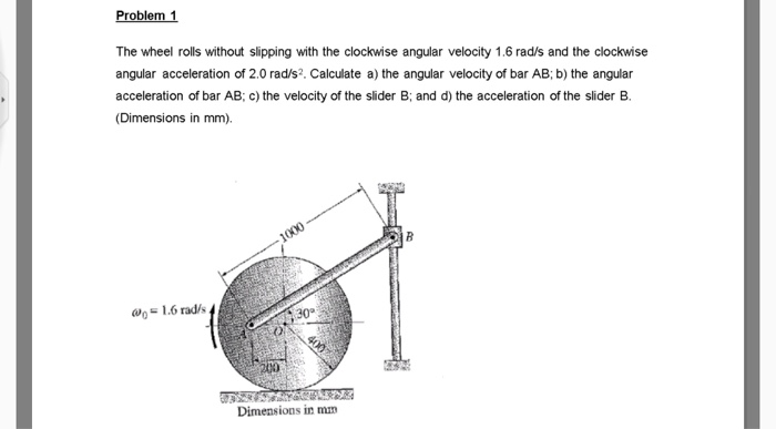 Solved The wheel rolls without slipping with the clockwise | Chegg.com