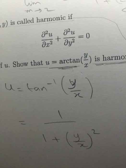 Solved Is called harmonic if Show that u = arctan(y/x) is | Chegg.com