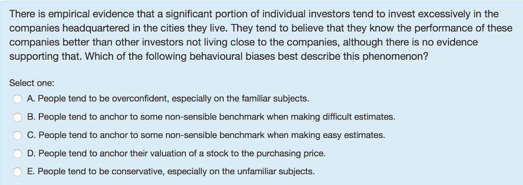 Solved There is empirical evidence that a significant | Chegg.com