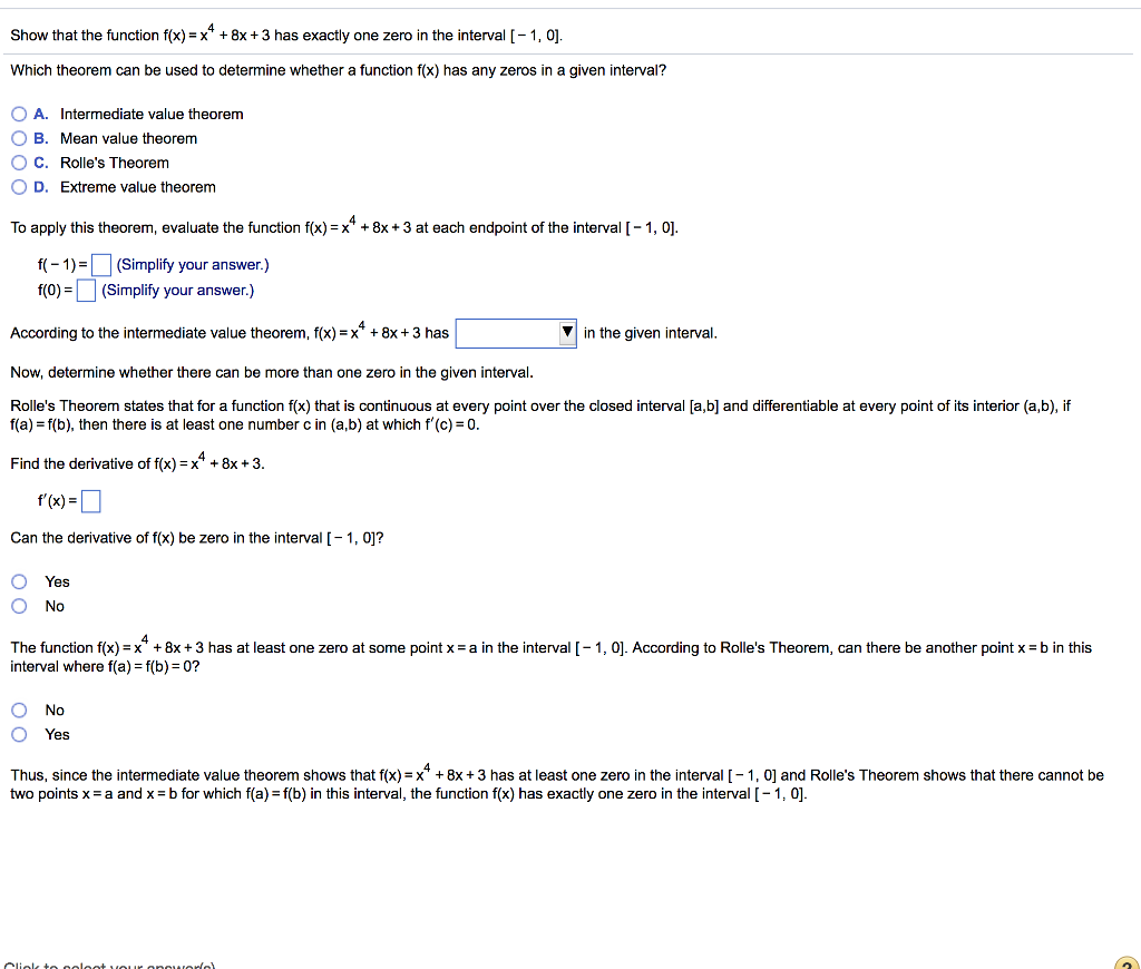Solved Show that the function f(x) x 8x +3 has exactly one | Chegg.com