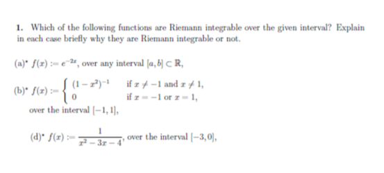 Solved . Which of the following functions are Riemann | Chegg.com