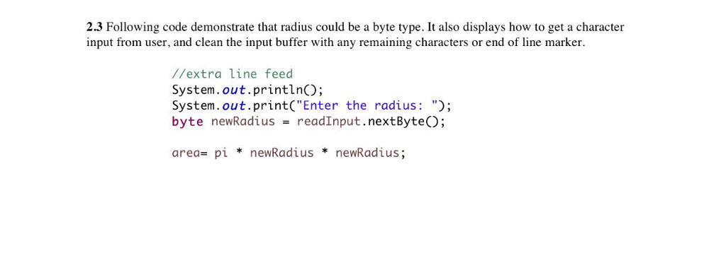 Solved 2.3 Following code demonstrate that radius could be a | Chegg.com