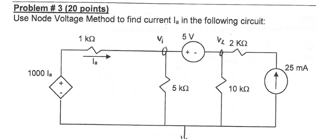 Solved Problem 2 (20 points Use Mesh Current Method to find | Chegg.com