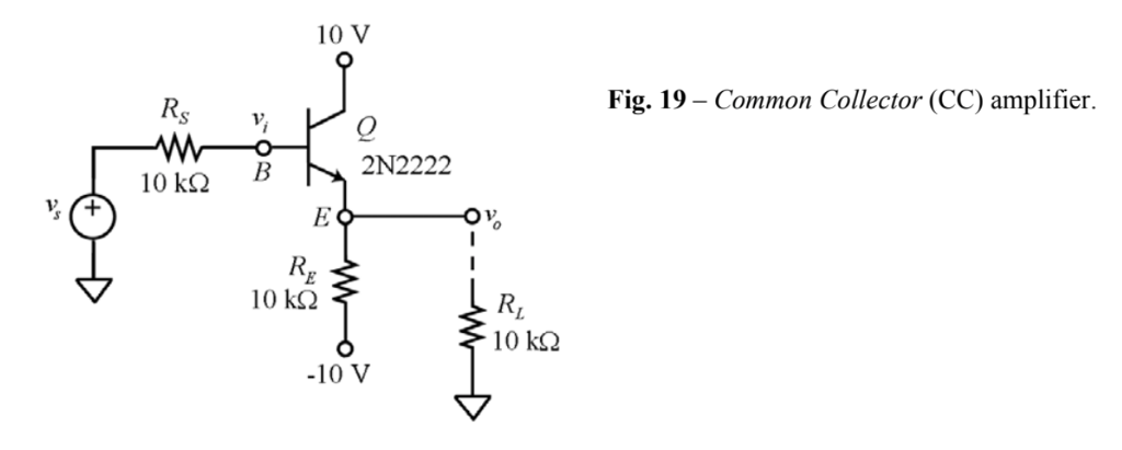 Solved 10 V Rs v Fig. 19- Common Collector (CC) amplifier. | Chegg.com