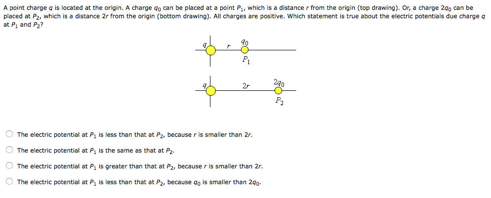 Solved A point charge q is located at The origin. A charge | Chegg.com