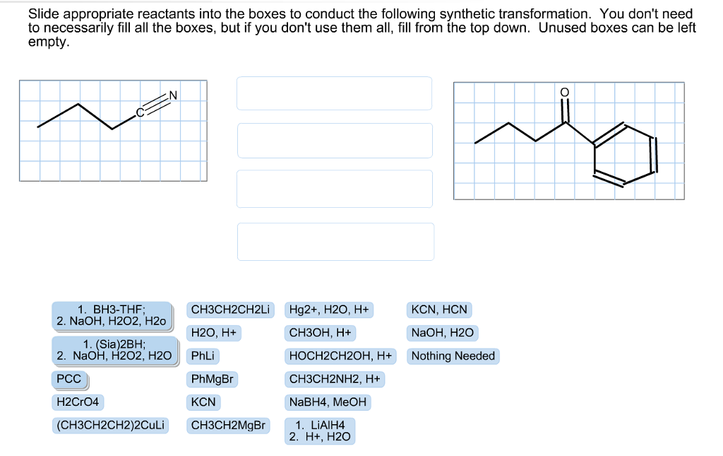 Solved Slide appropriate reactants into the boxes to conduct | Chegg.com