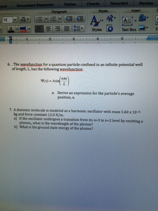 Solved The wavefunction for a quantum particle confined in | Chegg.com