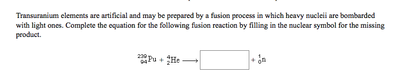 Transuranium Elements Examples