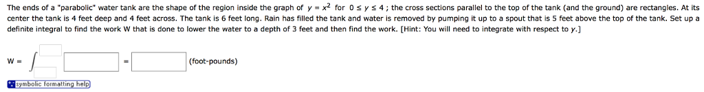 Solved The ends of a "parabolic" water tank are the shape of | Chegg.com