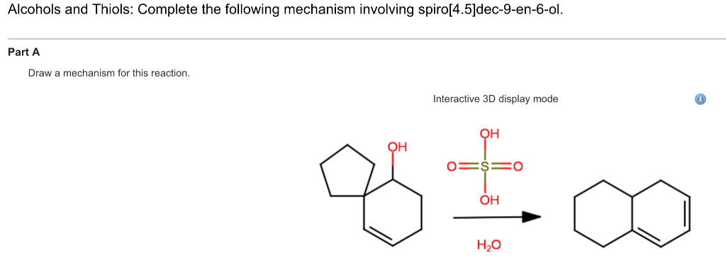 Solved Alcohols and Thiols: Complete the following mechanism | Chegg.com