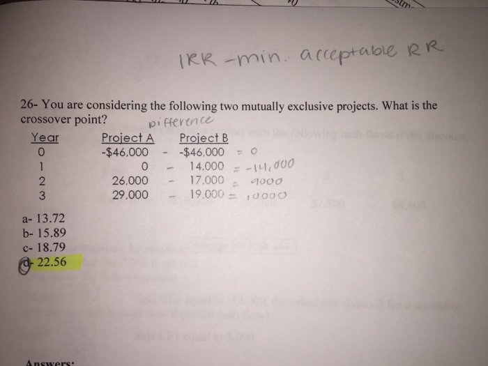 Solved you are considering the following two mutually | Chegg.com