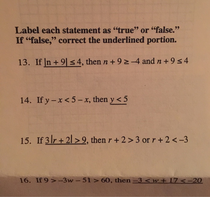 Solved Label each statement as "true" or "false." If | Chegg.com