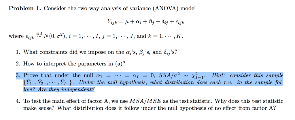 Solved Consider the two-way analysis of variance (ANOVA) | Chegg.com