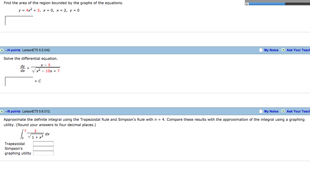 Solved Find the area of the region bounded by the graphs of | Chegg.com