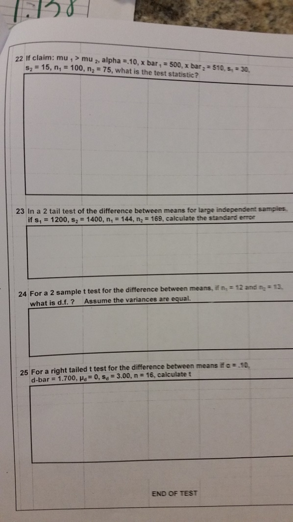 Solved If claim: mu_1 > mu_2, alpha = 10, x bar_1 = 500, x | Chegg.com