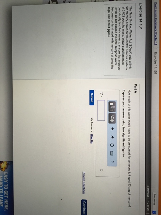 Solved The Safe Drinking Water Act (SDWA) sets a limit for | Chegg.com