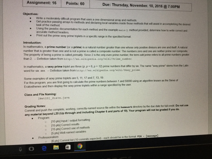 Solved Assignment: 16 Points: 60 Due: Thursday, November. | Chegg.com