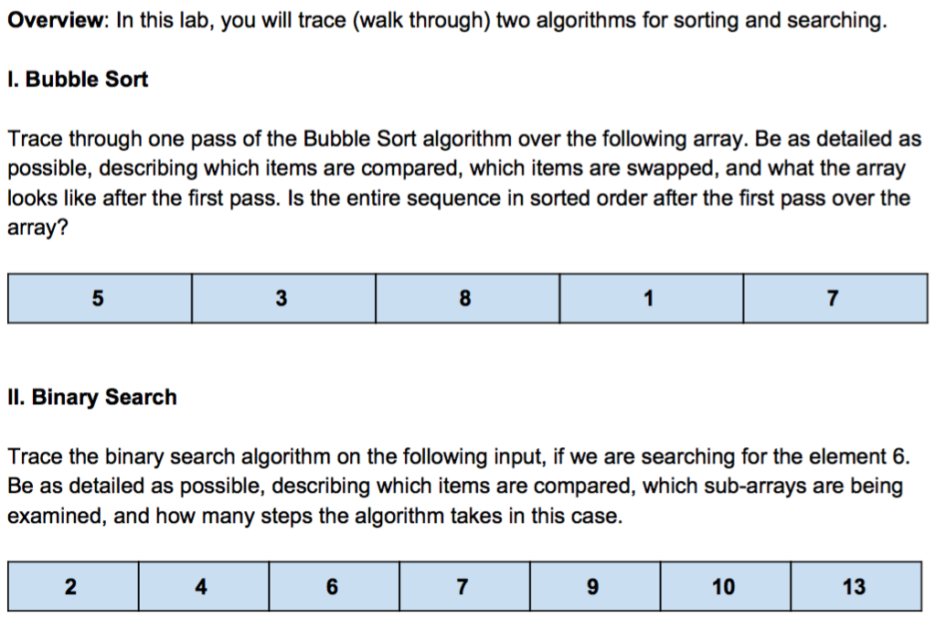 Solved Overview: In this lab, you will trace (walk through) | Chegg.com