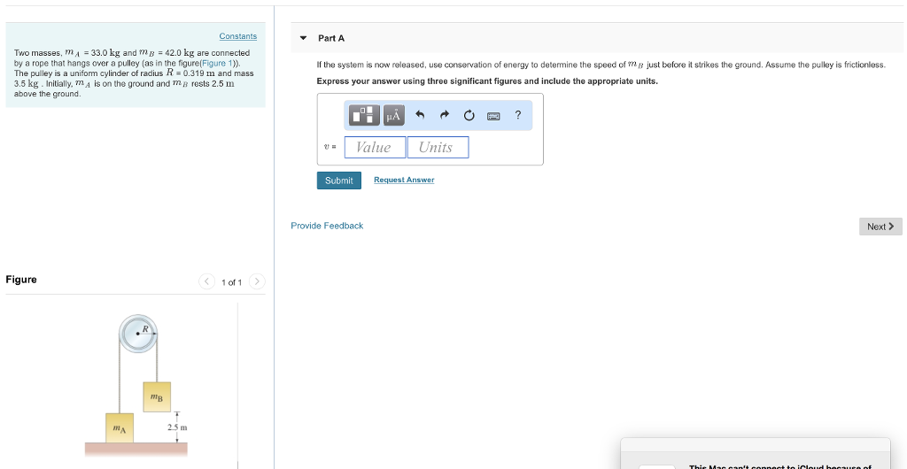 Solved Problem 8.27 Constants Part A Two blocks, each of | Chegg.com