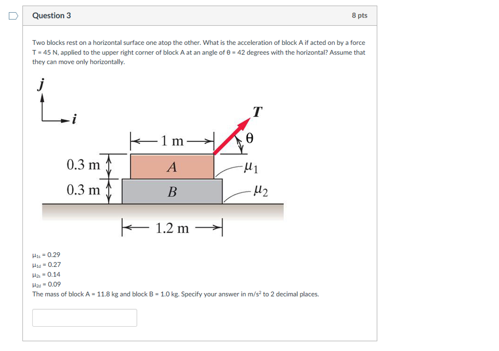Solved Two blocks rest on a horizontal surface one atop the | Chegg.com