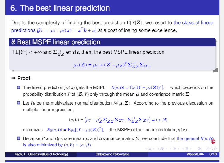 6. The best linear prediction Due to the complexity | Chegg.com