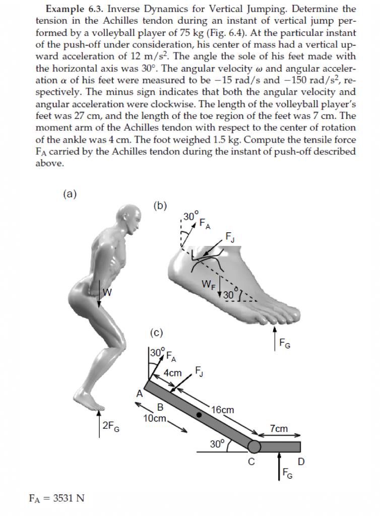 Solved Example 6.3. Inverse Dynamics for Vertical Jumping. | Chegg.com