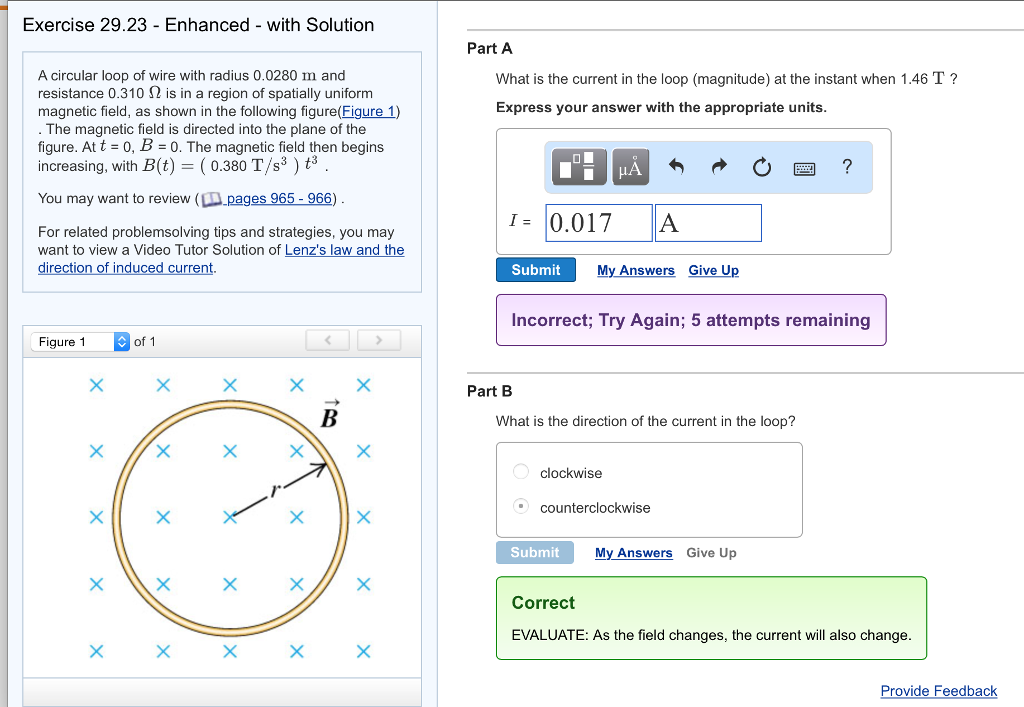 Solved Exercise 29.23 - Enhanced - with Solution Part A What | Chegg.com