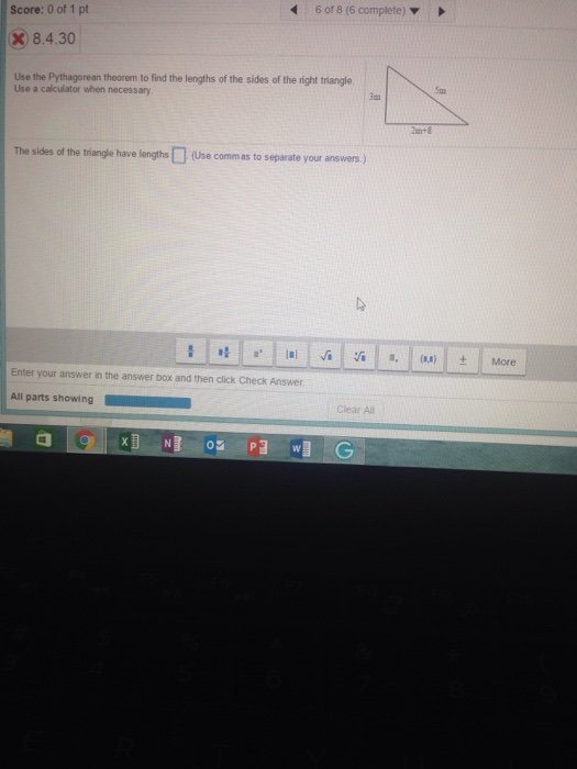 Solved Use the Pythagorean theorem to find the length of the | Chegg.com