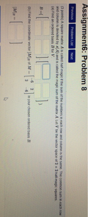 Solved A square matrix A is called half-magic if the sum of | Chegg.com