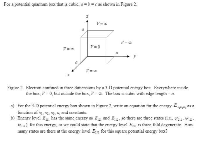 Solved Problem #2 If you have a square potential quantum box | Chegg.com