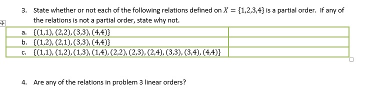 Solved State whether or not each of the following relations | Chegg.com