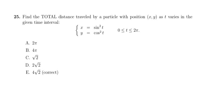 Solved Find the TOTAL distance traveled by a particle with | Chegg.com