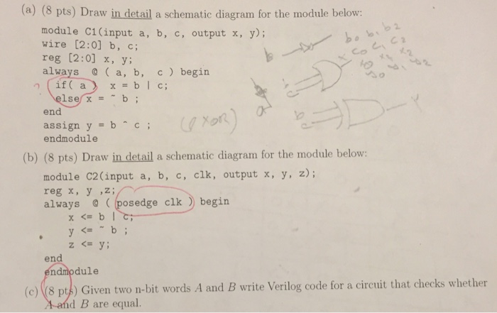 Solved Draw in detail a schematic diagram for the module | Chegg.com