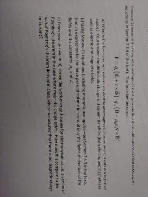 Magnetic monopoles problem. | Chegg.com