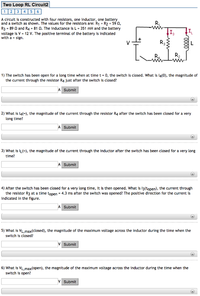 Solved Two Loop RL Circuit2 A circuit is constructed with | Chegg.com
