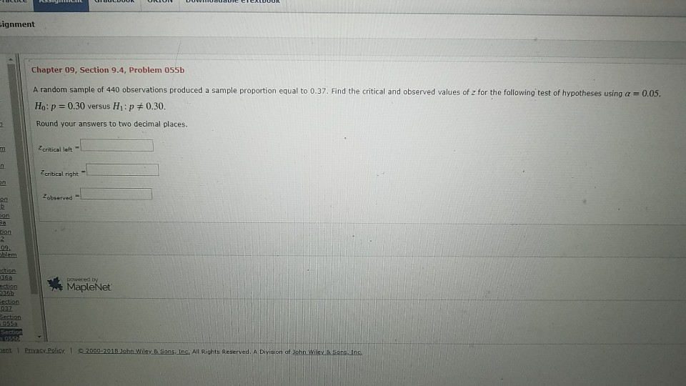 Solved ignment Chapter 09, Section 9.4, Problem 055b A | Chegg.com