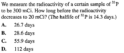 Solved We measure the radioactivity of a certain sample 32 P | Chegg.com