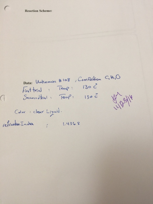 Solved Identification of an unknown compound Needed:Draw the | Chegg.com