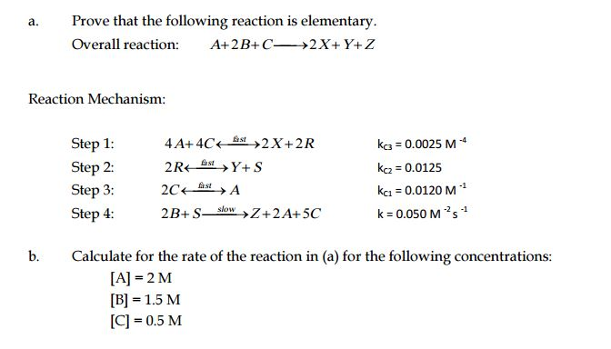 Solved Prove that the following reaction is elementary. | Chegg.com