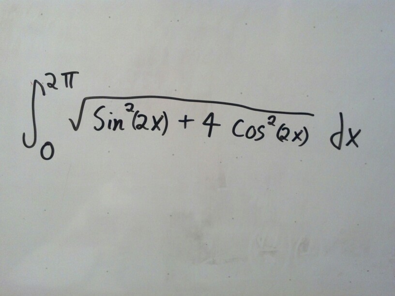 Solved Integral^2 pi_0 squareroot sin^2(2x) + 4 cos^2(2x) dx | Chegg.com