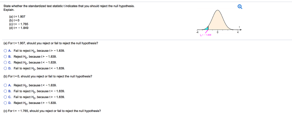 Solved State Whether The Standardized Test Statistic T 5420
