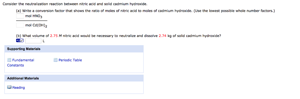 Solved Consider the neutralization reaction between nitric | Chegg.com