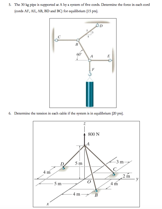 Solved Force vectors and operations in 3D 1. The pole is | Chegg.com