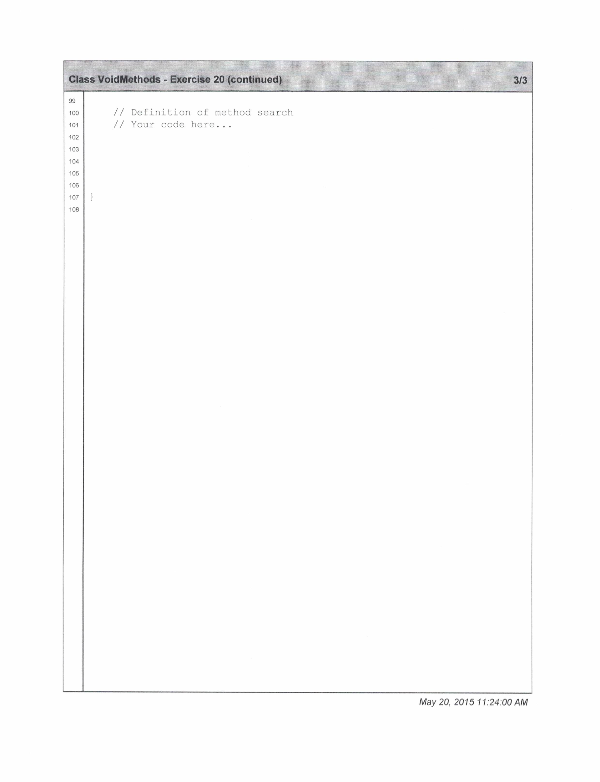 Solved In Java - Exercise 20 - please read directions | Chegg.com