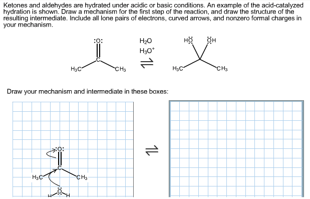 Solved Ketones and aldehydes are hydrated under acidic or | Chegg.com