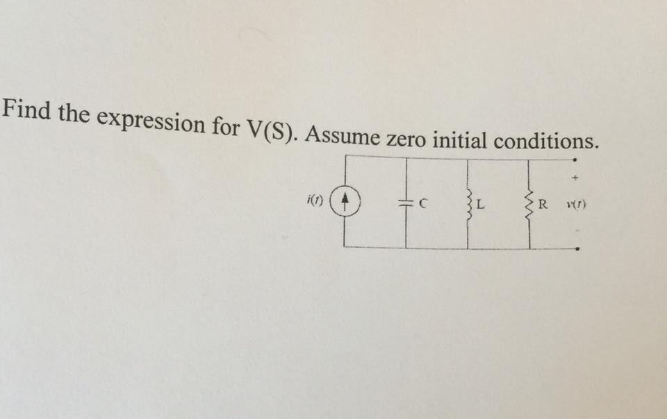 Solved Find the expression for V(S). Assume zero initial | Chegg.com