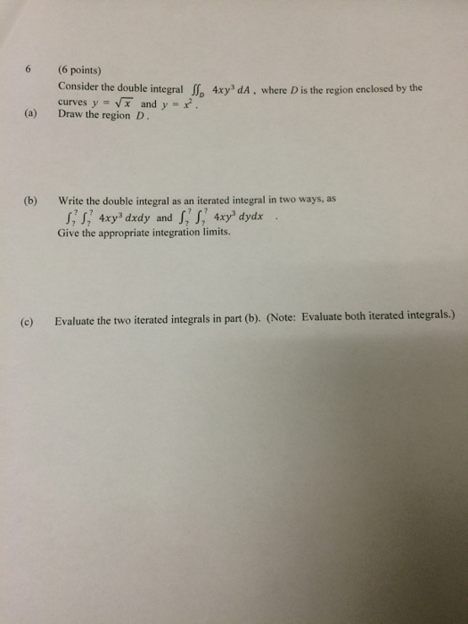 Solved Consider the double integral doubleintgeral_D 4xy^3 | Chegg.com
