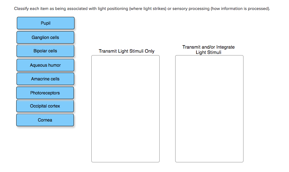 Solved Classify each item as being associated with light | Chegg.com