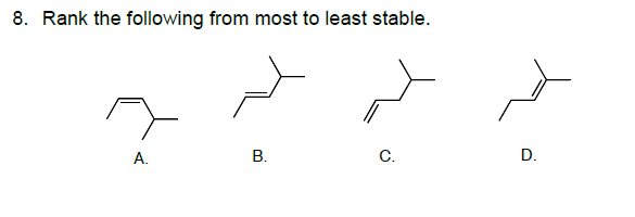 Solved: Rank The Following From Most To Least Stable. | Chegg.com