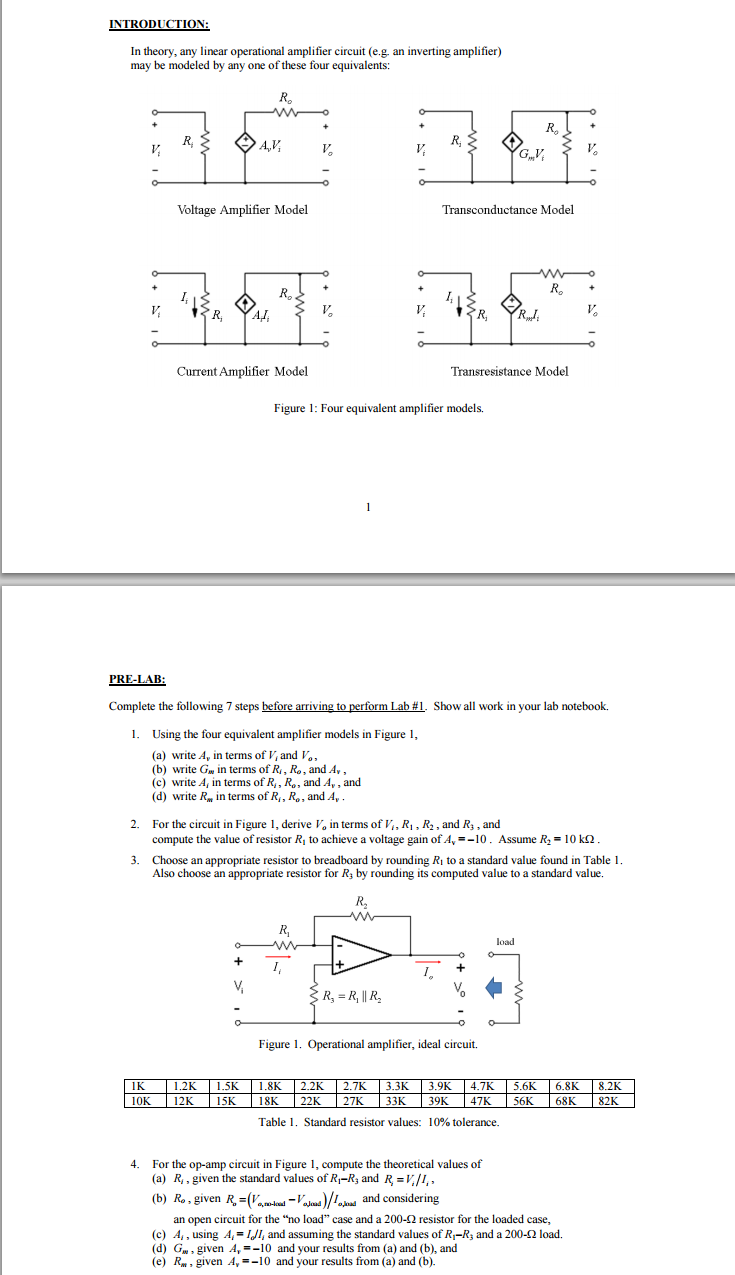 Solved INTRODUCTION In theory, any linear operational | Chegg.com